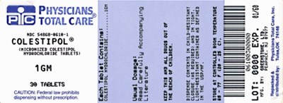 Product Images Colestipol Hydrochloride Photos - Packaging, Labels ...