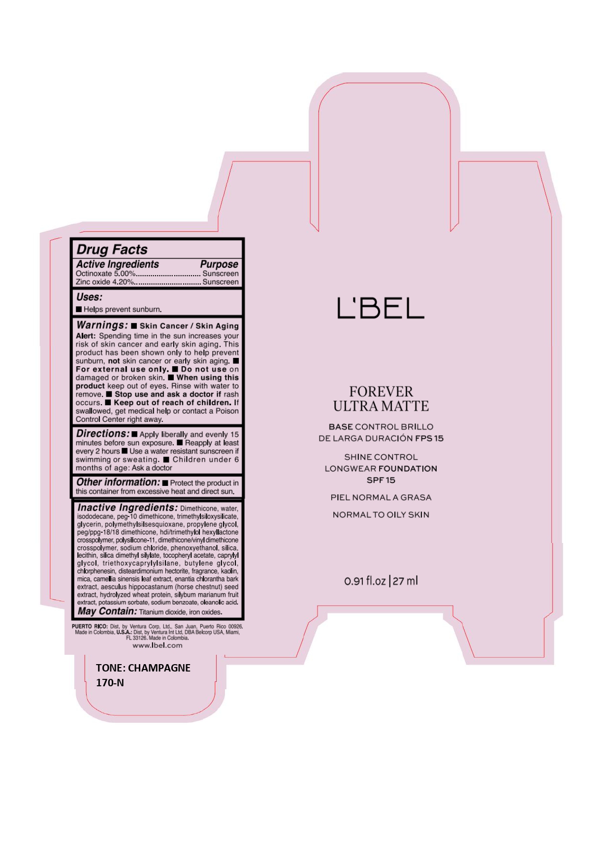 NDC 14141-318 Lbel Forever Ultra Matte Base Control Brillo De Larga ...