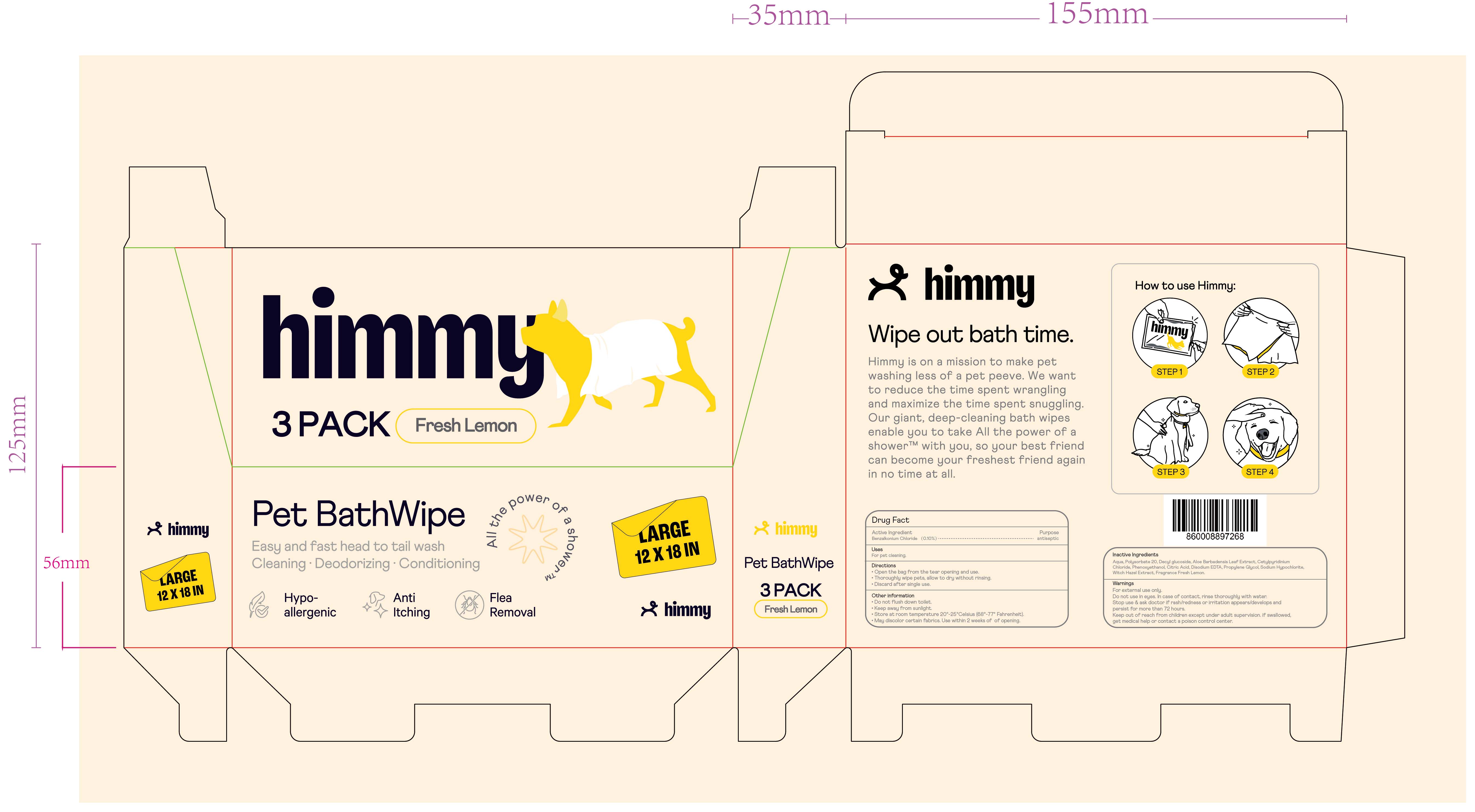 NDC to RxNorm Crosswalk 77267-010 Himmy Pet Bathwipe Cloth Topical
