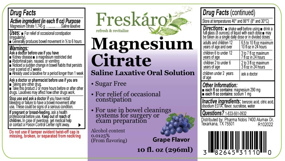 Magnesium Citrate Liquid- FDA Recall NDC82645-311