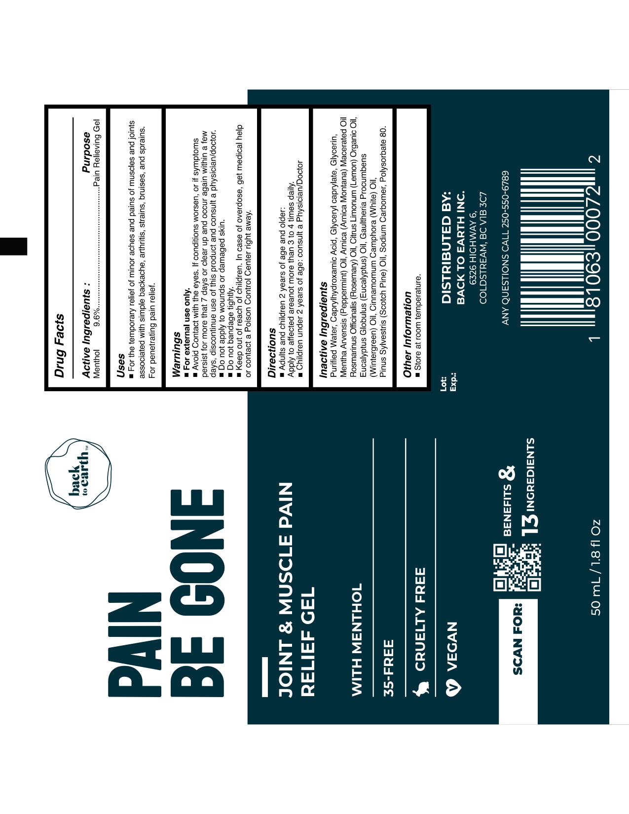 NDC 82721-001 Pain Be Gone Cream Topical