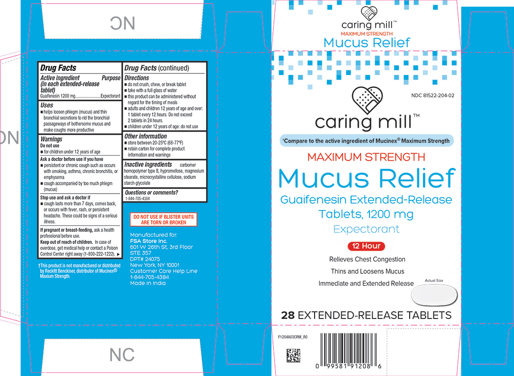 FDA Label for Mucus Relief Tablet, Extended Release Oral - Indications ...