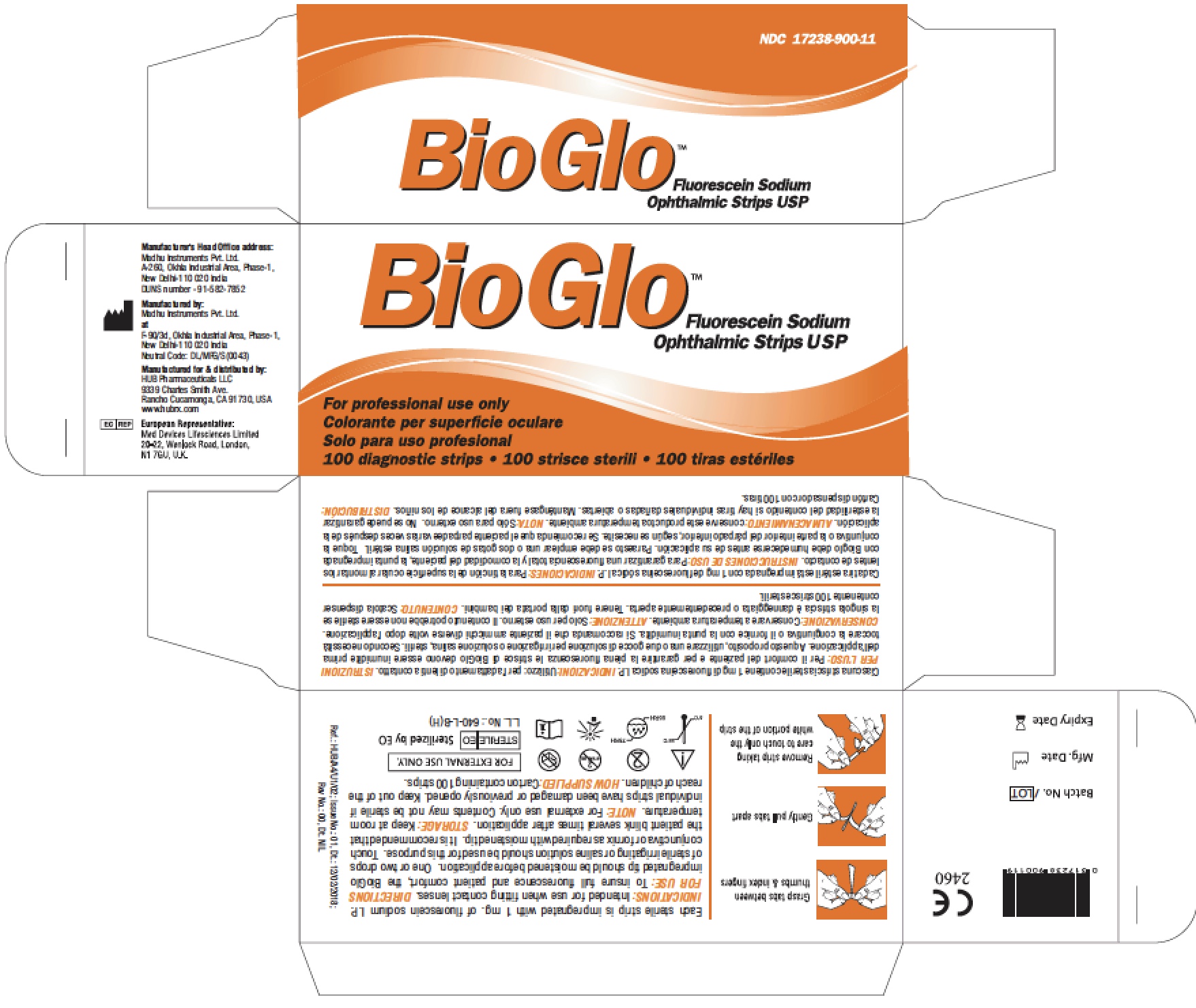 NDC 17238-900 Bioglo Strip Ophthalmic
