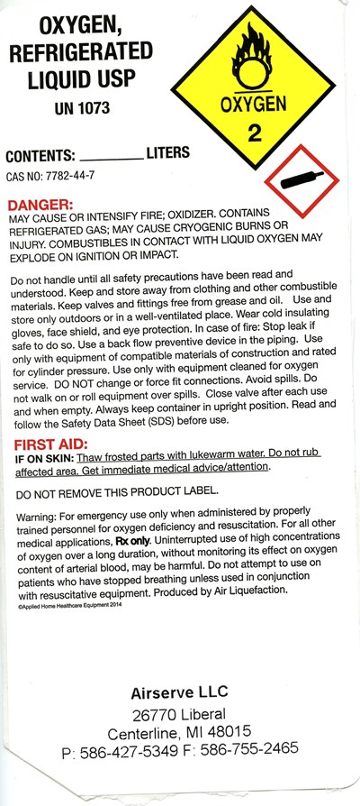 FDA Label for Oxygen Gas Respiratory (inhalation) - Indications, Usage ...