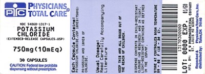 Potassium Chloride- Images NDC54868-1317