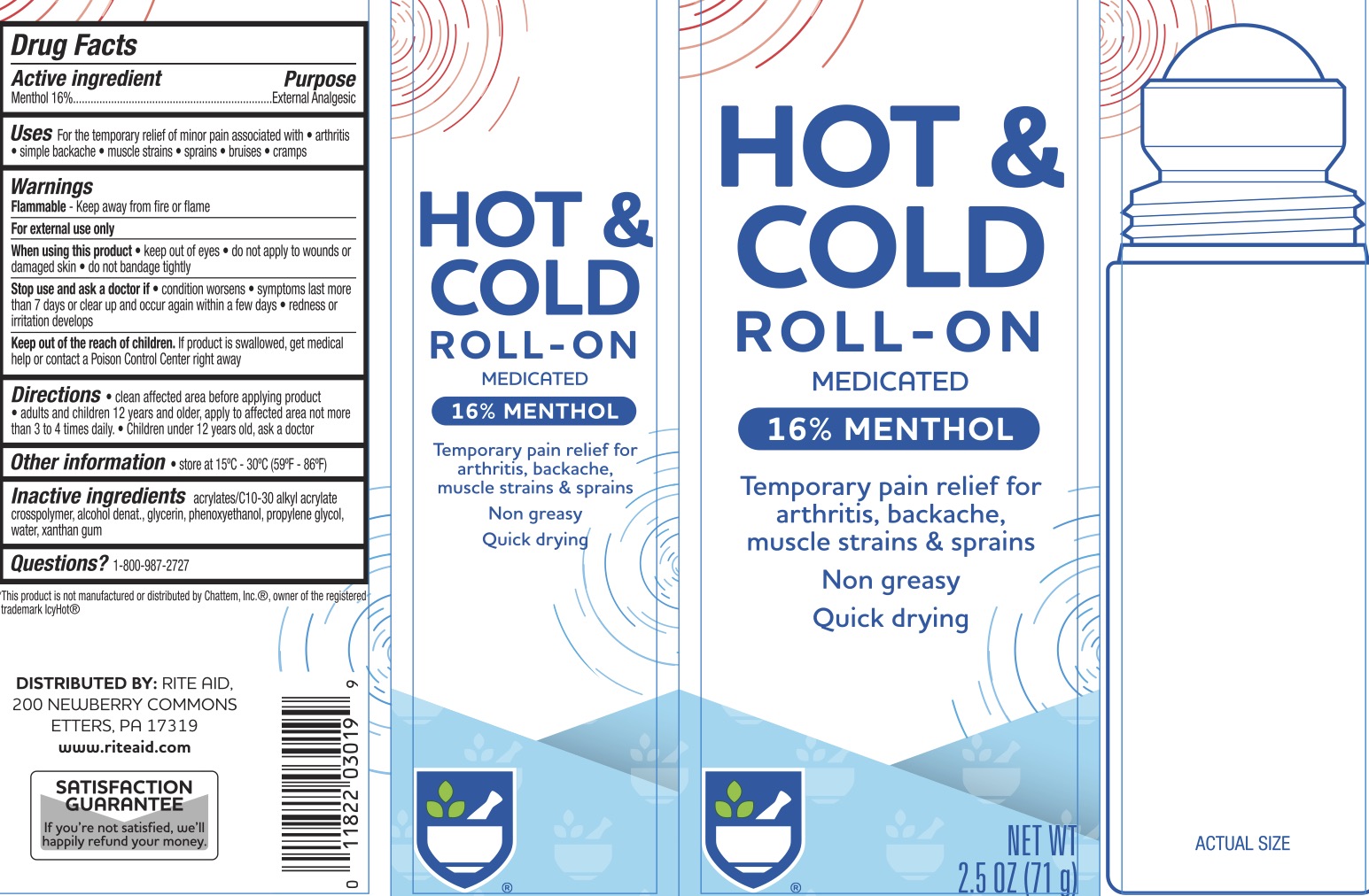 Product Images Rite Aid Hot And Cold Roll On Photos - Packaging, Labels ...