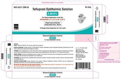 Tafluprost Solution/ Drops Product Images - NDC 42571-264