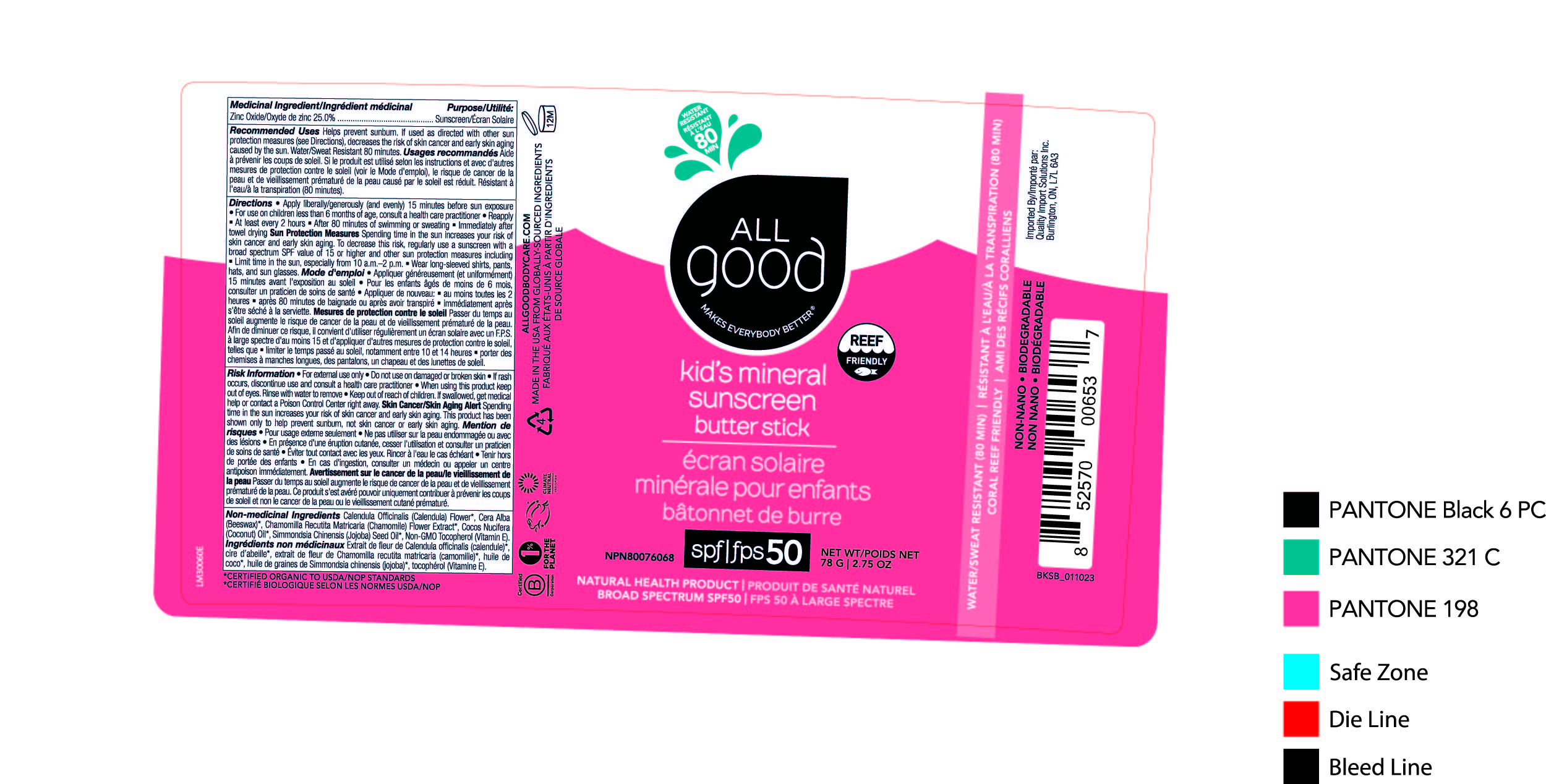 NDC 75786-230 All Good Kids Mineral Sunscreen Butter Stick Spf 50 ...