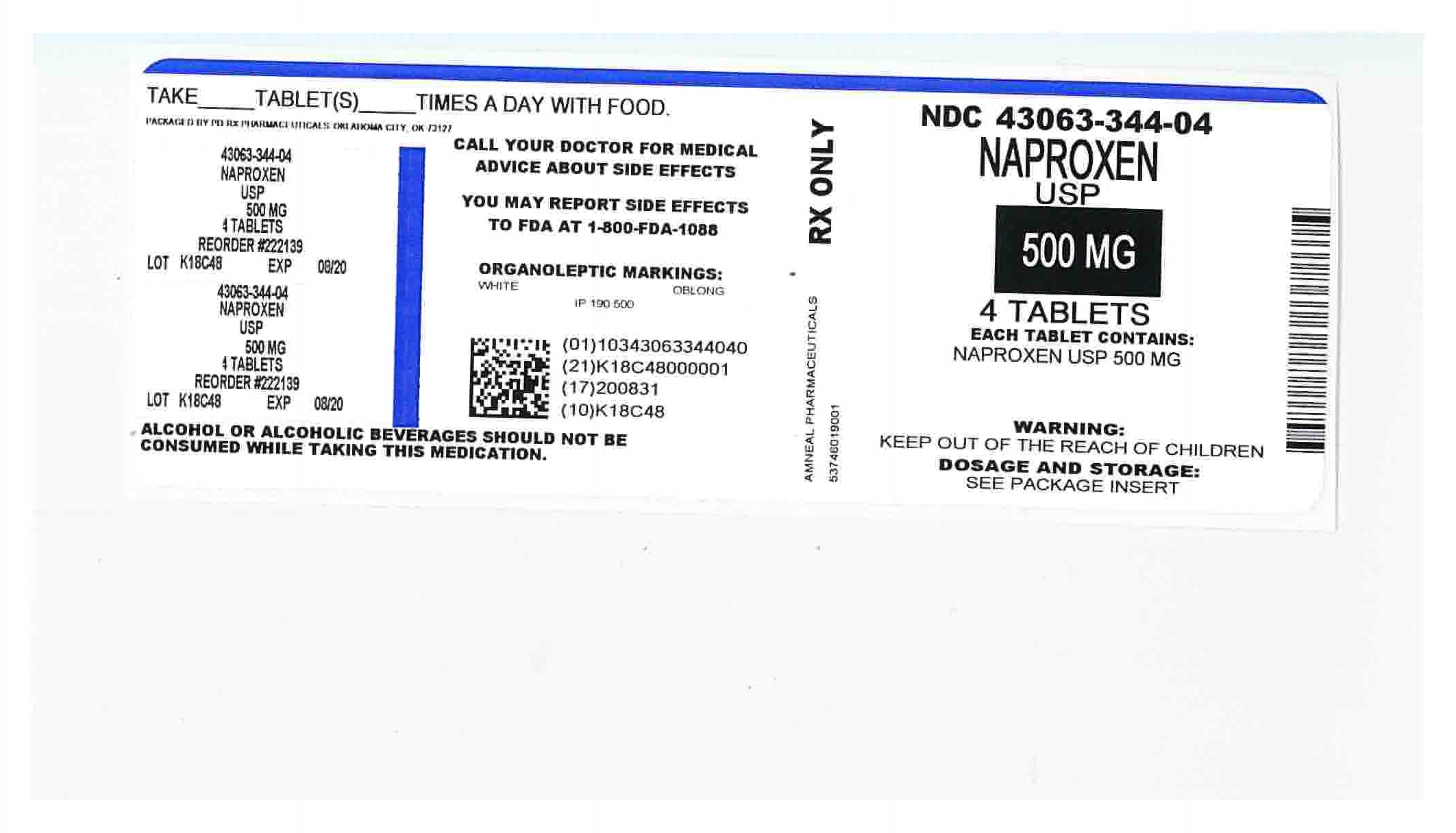 NDC 43063 344 Naproxen Label Information Details Usage Precautions NDC 43063 344 Naproxen Label Information Details Usage Precautions