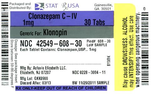 NDC 42549-608 Clonazepam